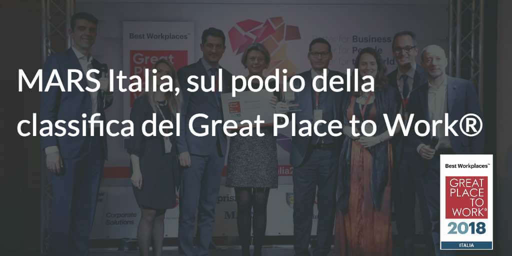 MARS Italia, sul podio della classifica del Great Place to Work® 2018